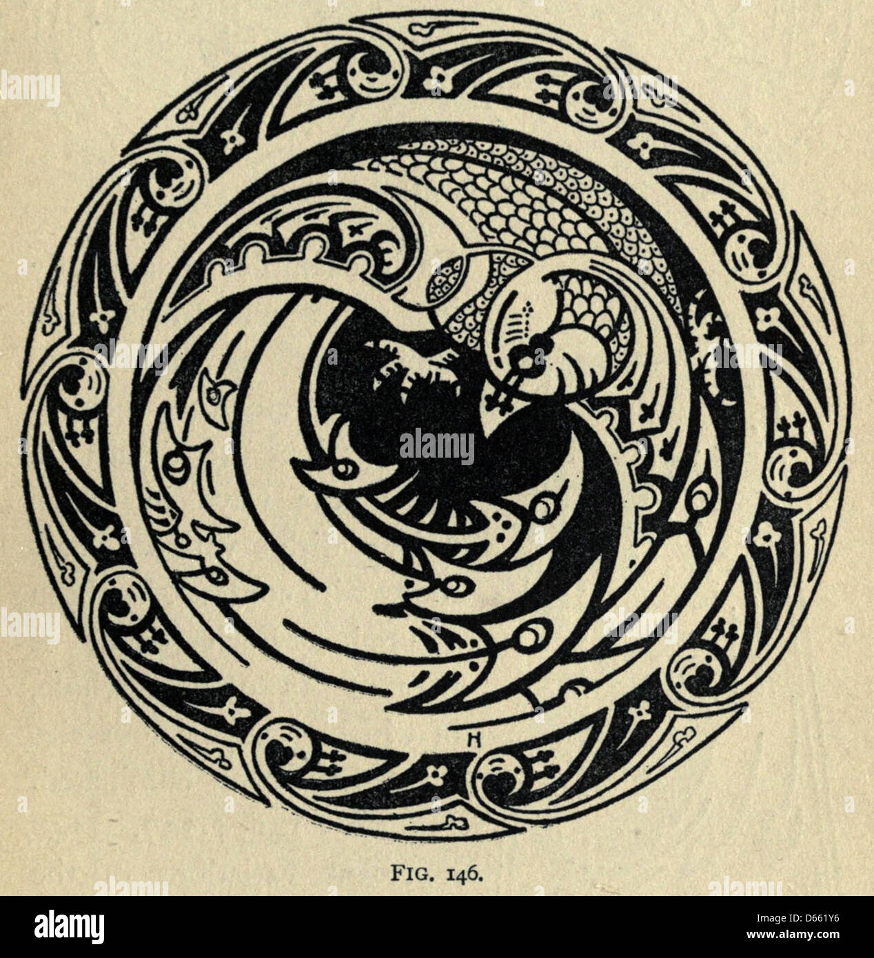 This image, labeled 'Fig. 146', showcases an Arts and Crafts design by ...
