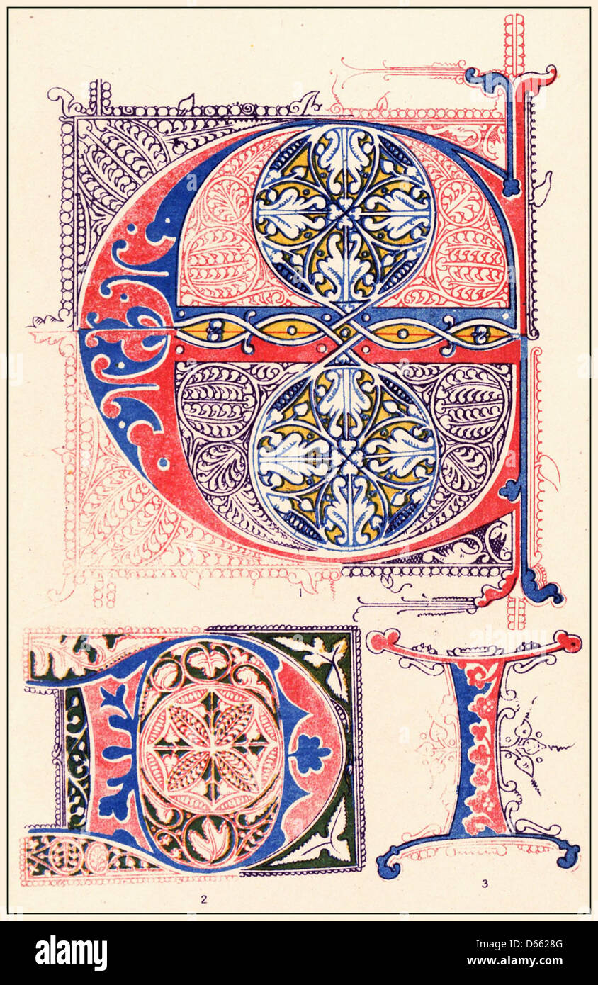 An 1860 work by W.R. Tymms showcasing decorative alphabets, calligraphy ...