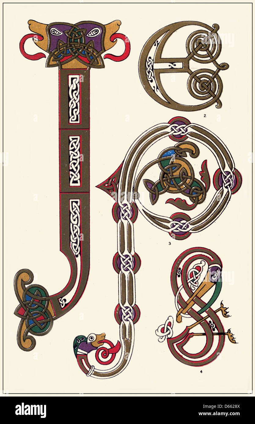 A 1860 illustration by W.R. Tymms showcasing decorative calligraphy and ...