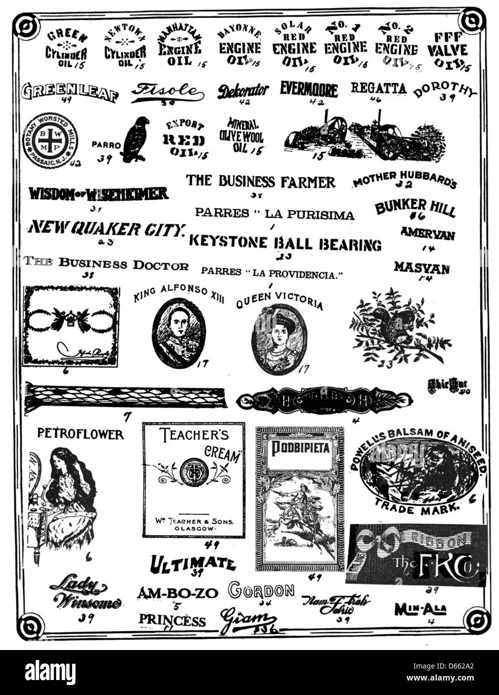 An early logo or trademark design featuring Queen Victoria's likeness ...