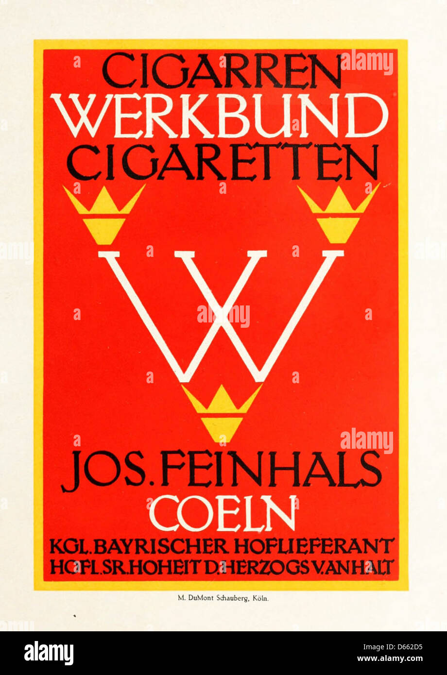 A 1914 German advertisement for cigarettes designed by F.H. Ehmcke ...
