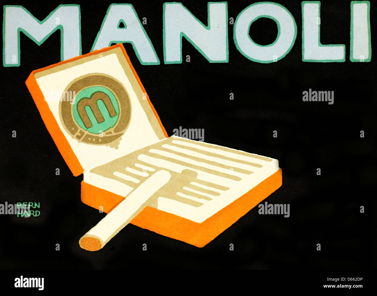 An advertisement by Lucian Bernhard for the Manoli brand, designed in ...