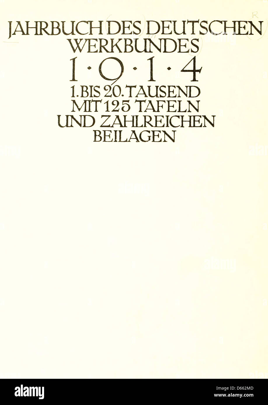 The title page from *Jahrbücher Deutsche Werkbund*, a German yearbook ...