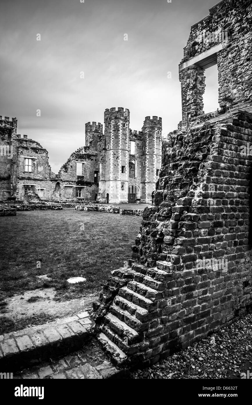 Black and White of Cowdray Castle in Midhurst, West Sussex, UK Stock ...