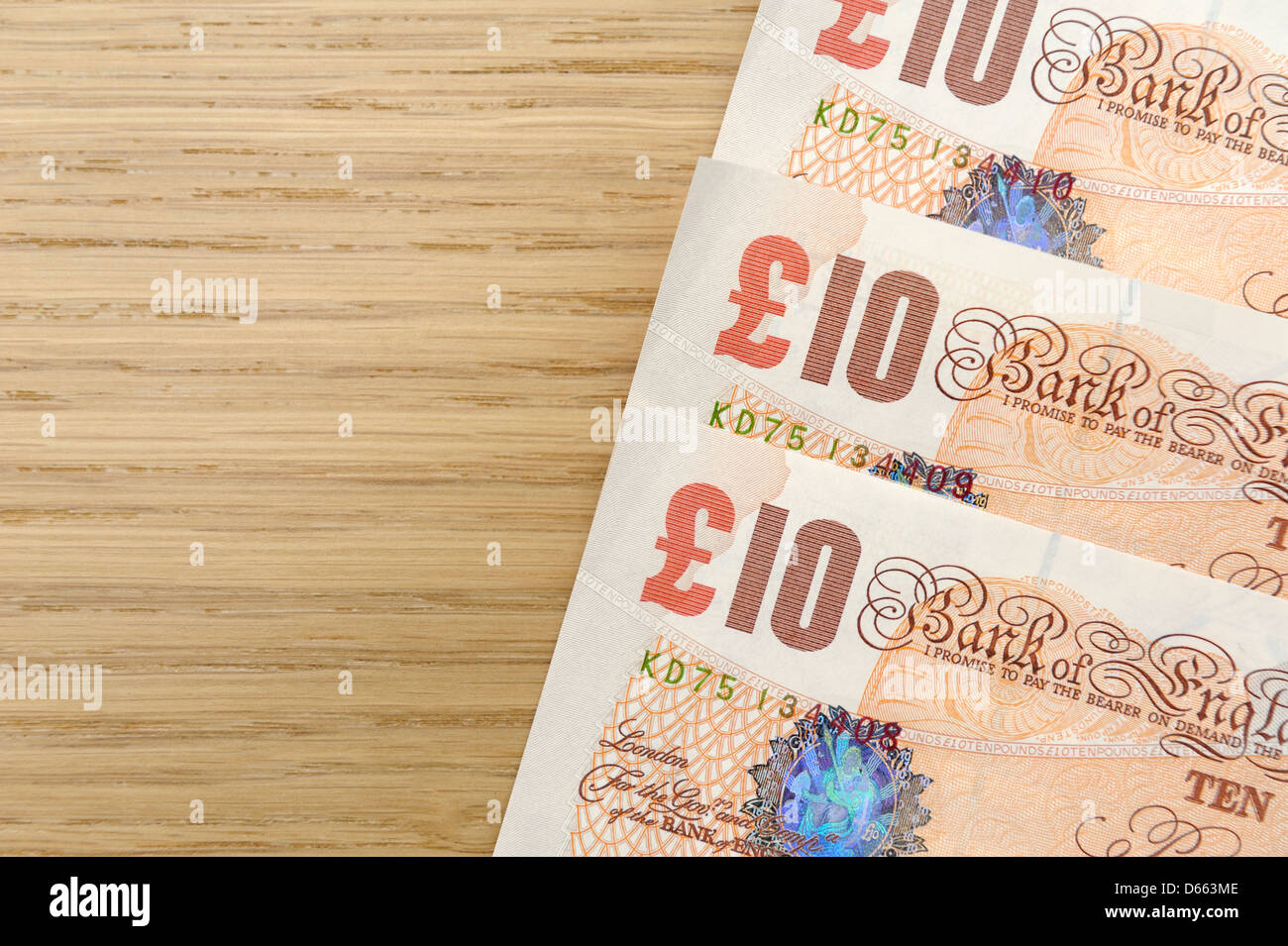 Ten pound notes Stock Photo - Alamy
