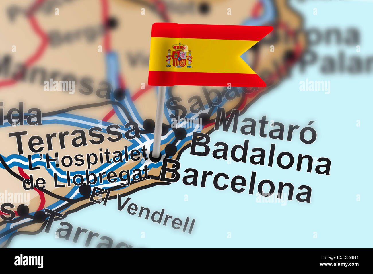 Map city barcelona map pin hi-res stock photography and images - Alamy