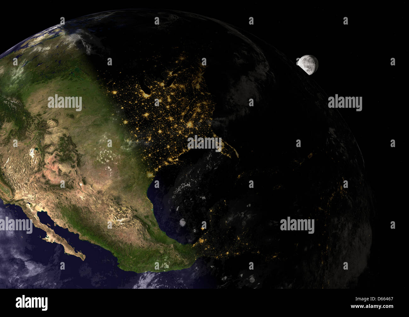 United states at night satellite hi-res stock photography and images ...