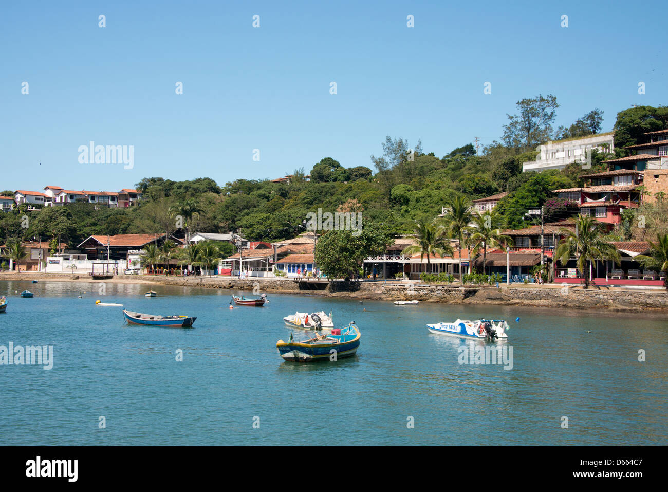 Brazil, state of Rio de Janeiro, Buzios. Waterfront and port area of ...