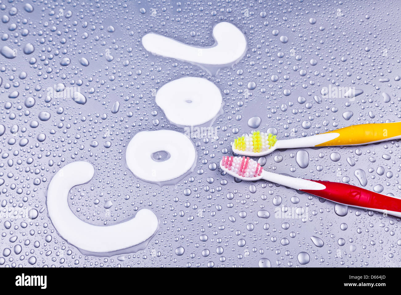 cool and clean concept with colorful toothbrushes Stock Photo - Alamy