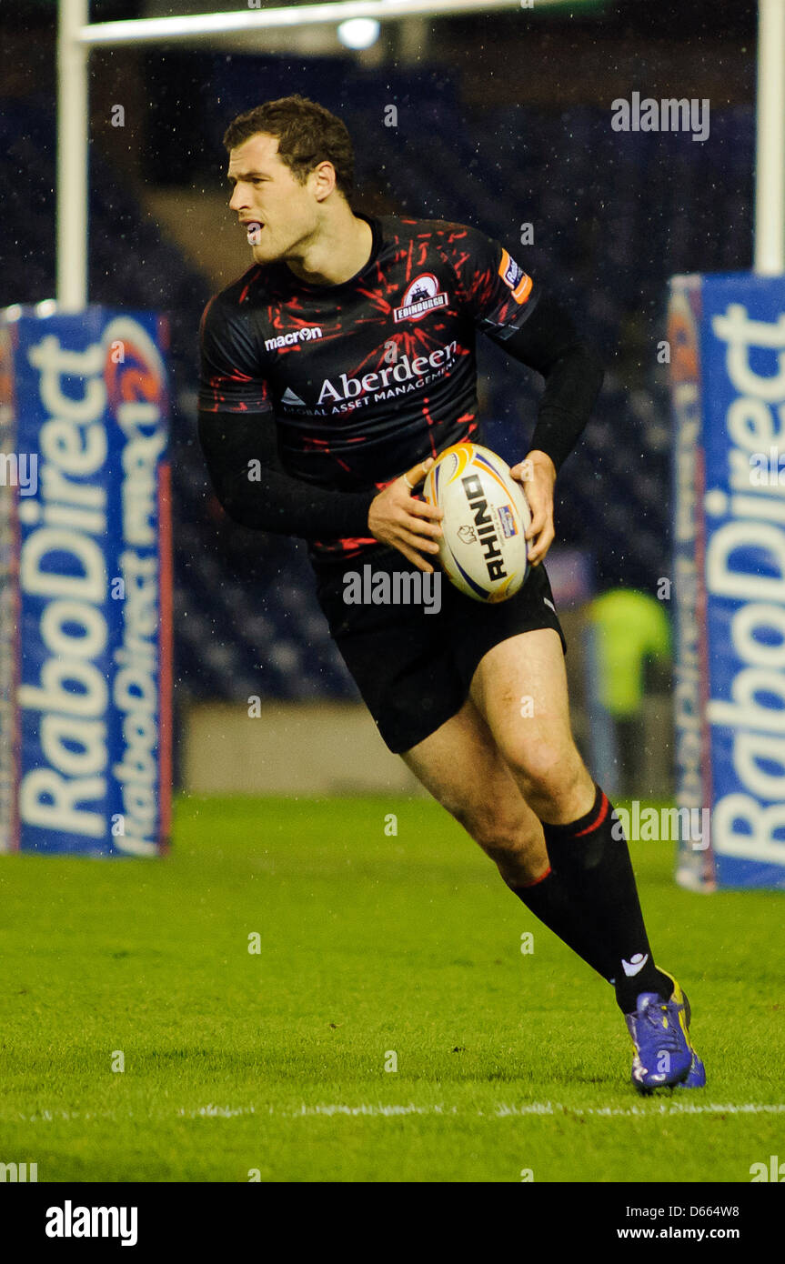 Edinburgh, Scotland, UK. Friday 12th April 2013. Tim Visser in action ...