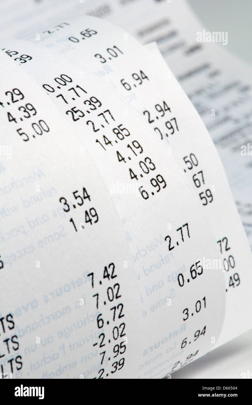 Grocery receipt hi-res stock photography and images - Alamy