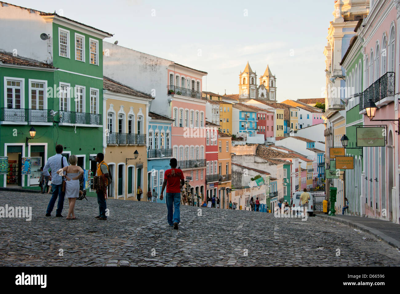 Brazil, state of Bahia, Salvador. Pelourinho (Old City) UNESCO World Heritage Site. Historic ...