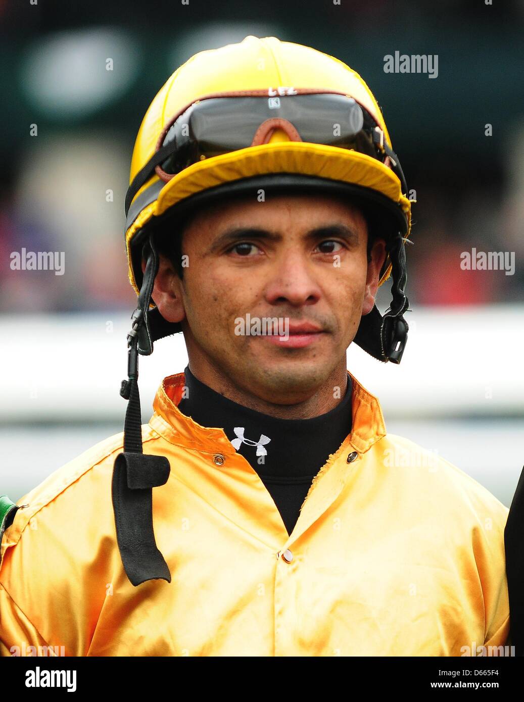 April 12, 2013 - U.S. - Jockey Jose Lezcano following Wise Dan's win in ...