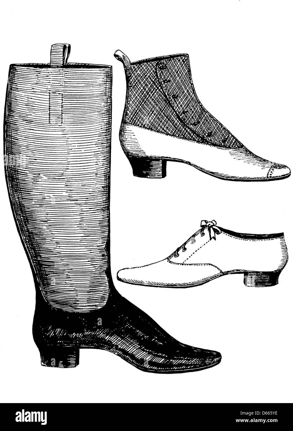 History of boots and shoes hi-res stock photography and images - Alamy