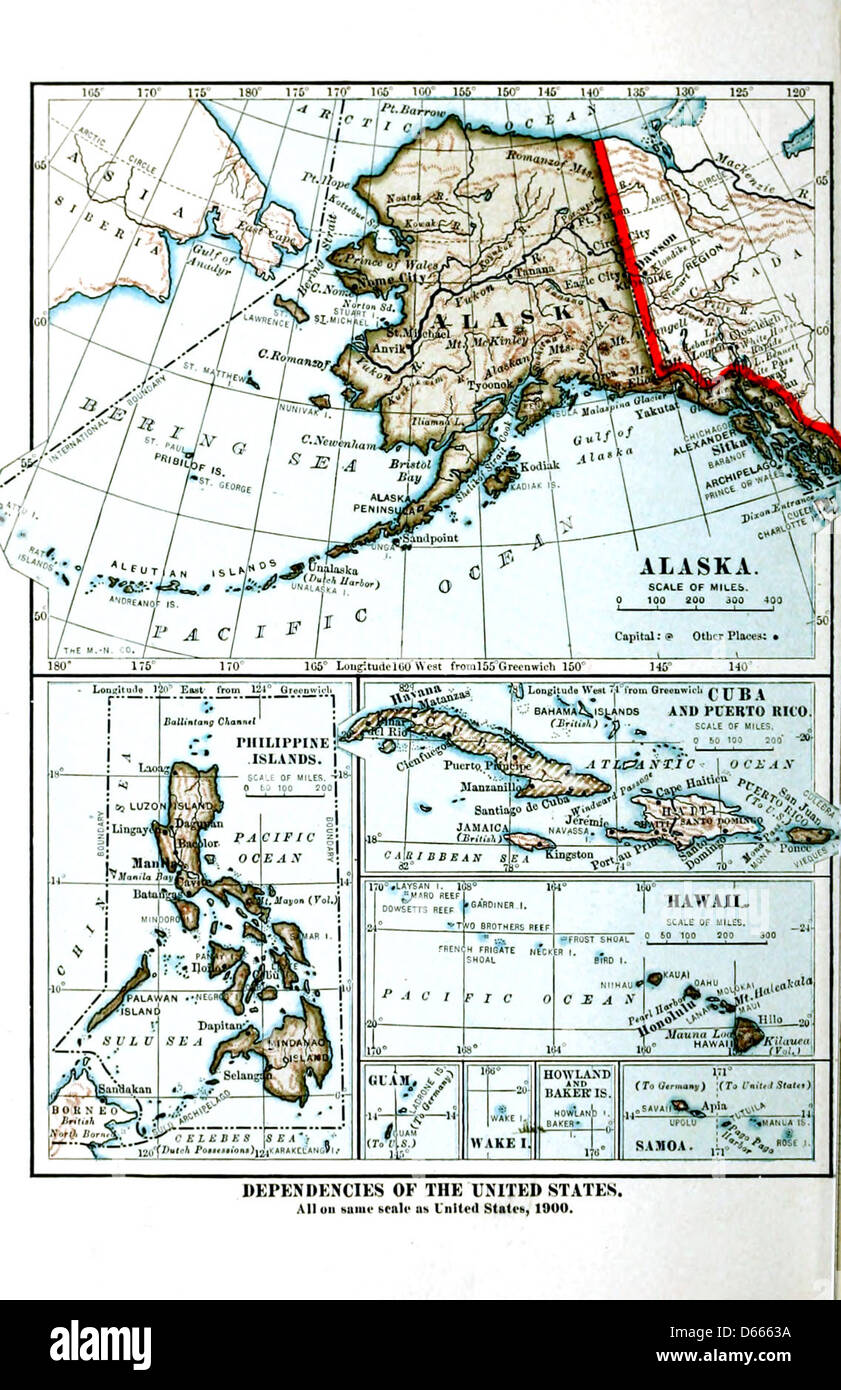 This 1900 educational book outlines the history and dependencies of the ...
