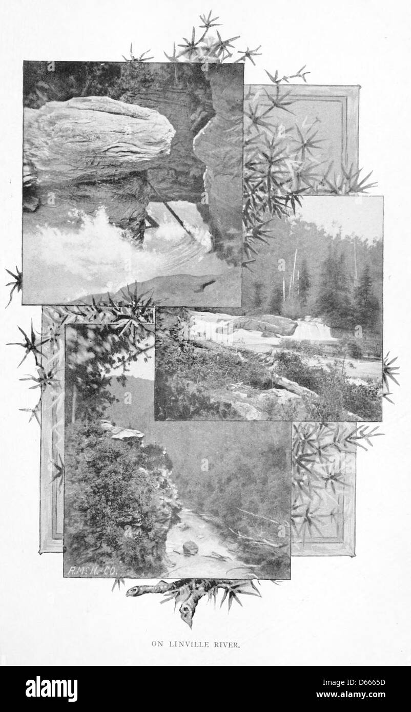This 1902 sketch captures the serene beauty of the Linville River in ...