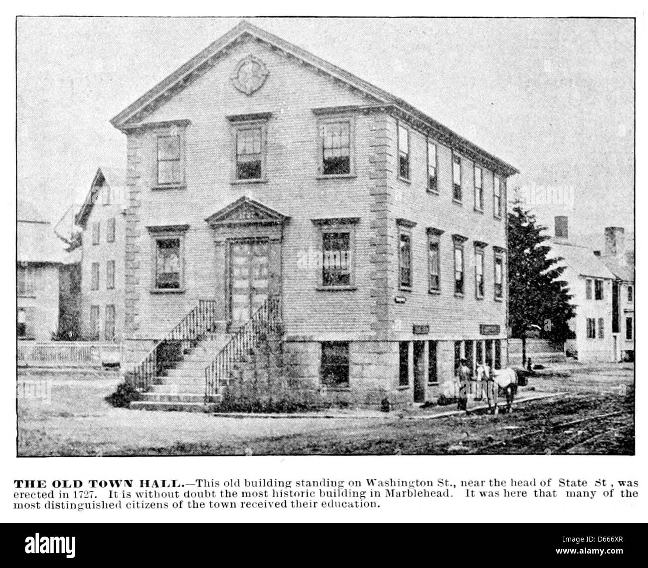 This 1895 image captures the historic town of Marblehead, Massachusetts ...