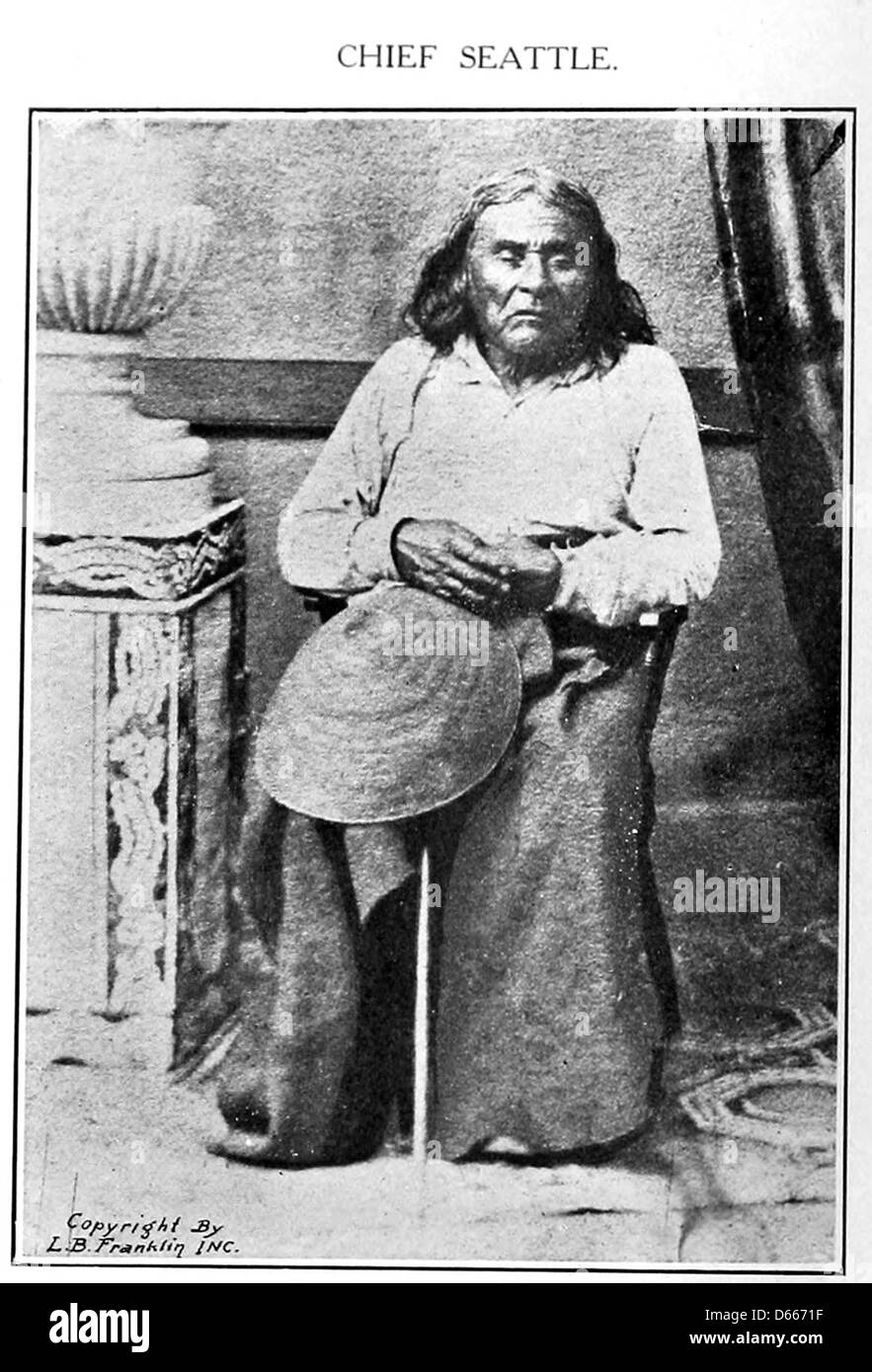 A 1909 souvenir depicting Chief Seattle, the prominent leader of the ...