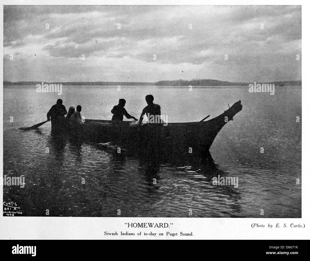 A vintage photograph from 1909 depicting the Puget Sound region of ...