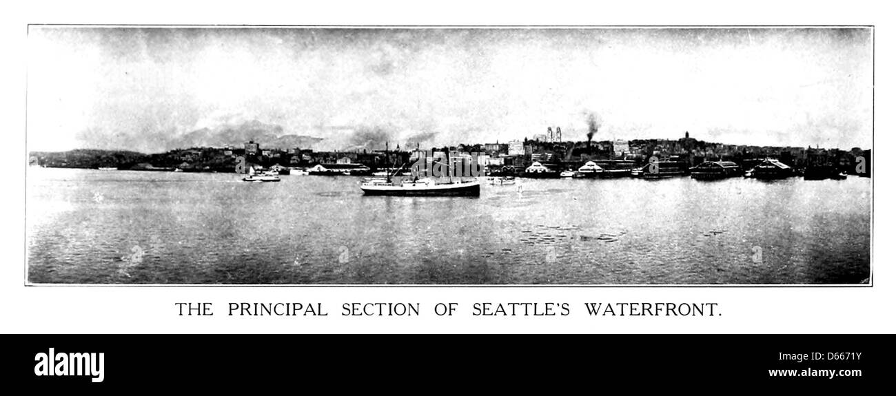This 1909 image highlights Seattle’s waterfront, showcasing the ...