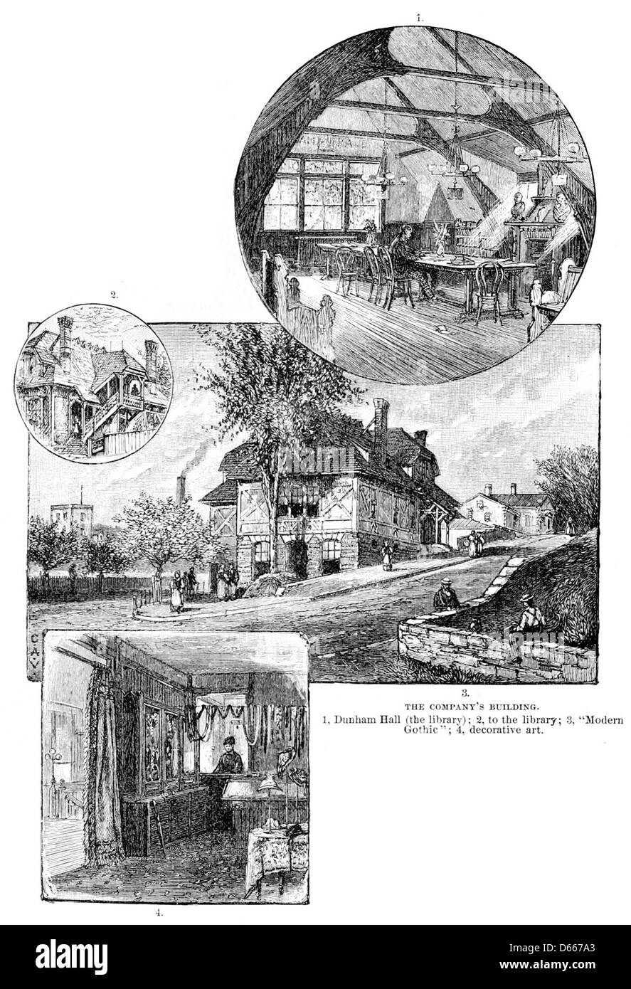 A 1879 illustration showing the process of making a spool of thread ...
