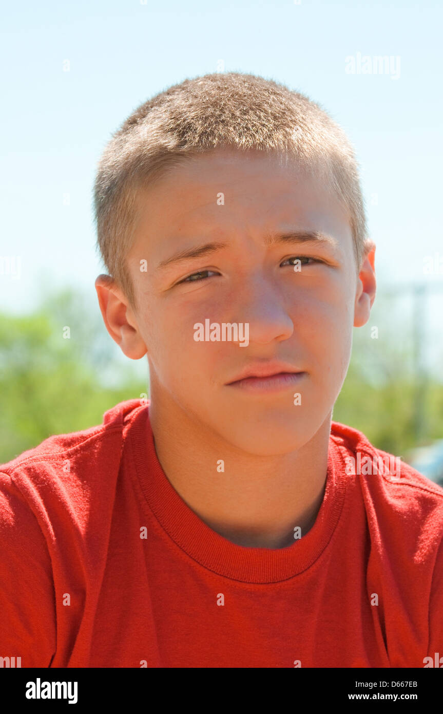 Close boy white hair teen hi-res stock photography and images - Alamy