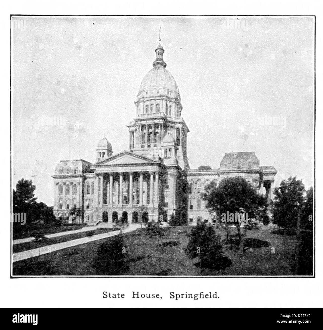 This 1917 photograph features the Illinois State House in Springfield ...