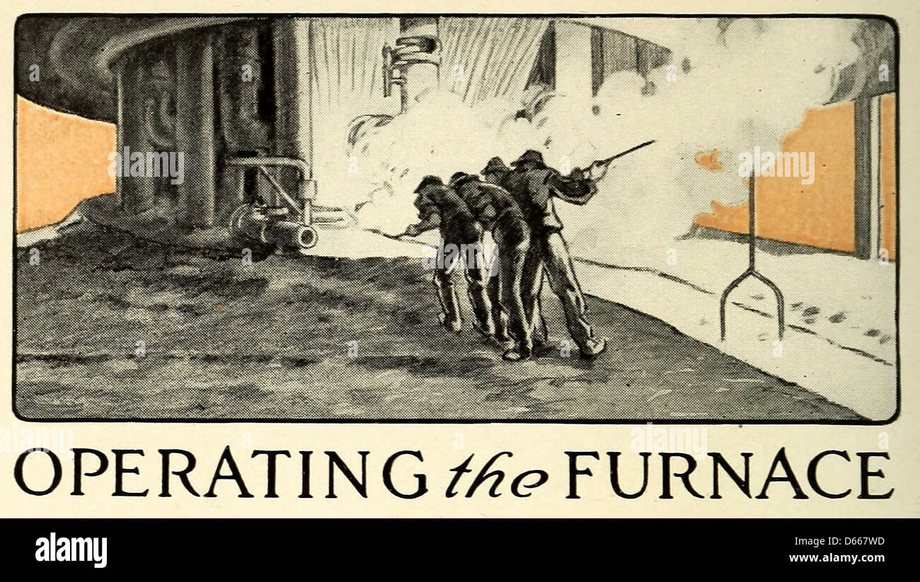 This 1911 study illustrates the operation of a blast furnace ...