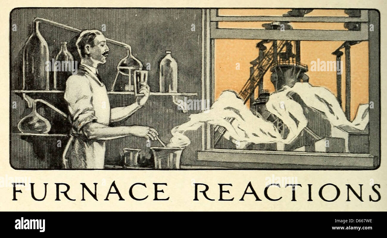 A 1911 illustration from a study of blast furnaces, showing the ...