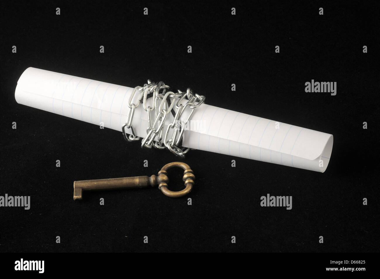 Secret paper on a black background Stock Photo - Alamy