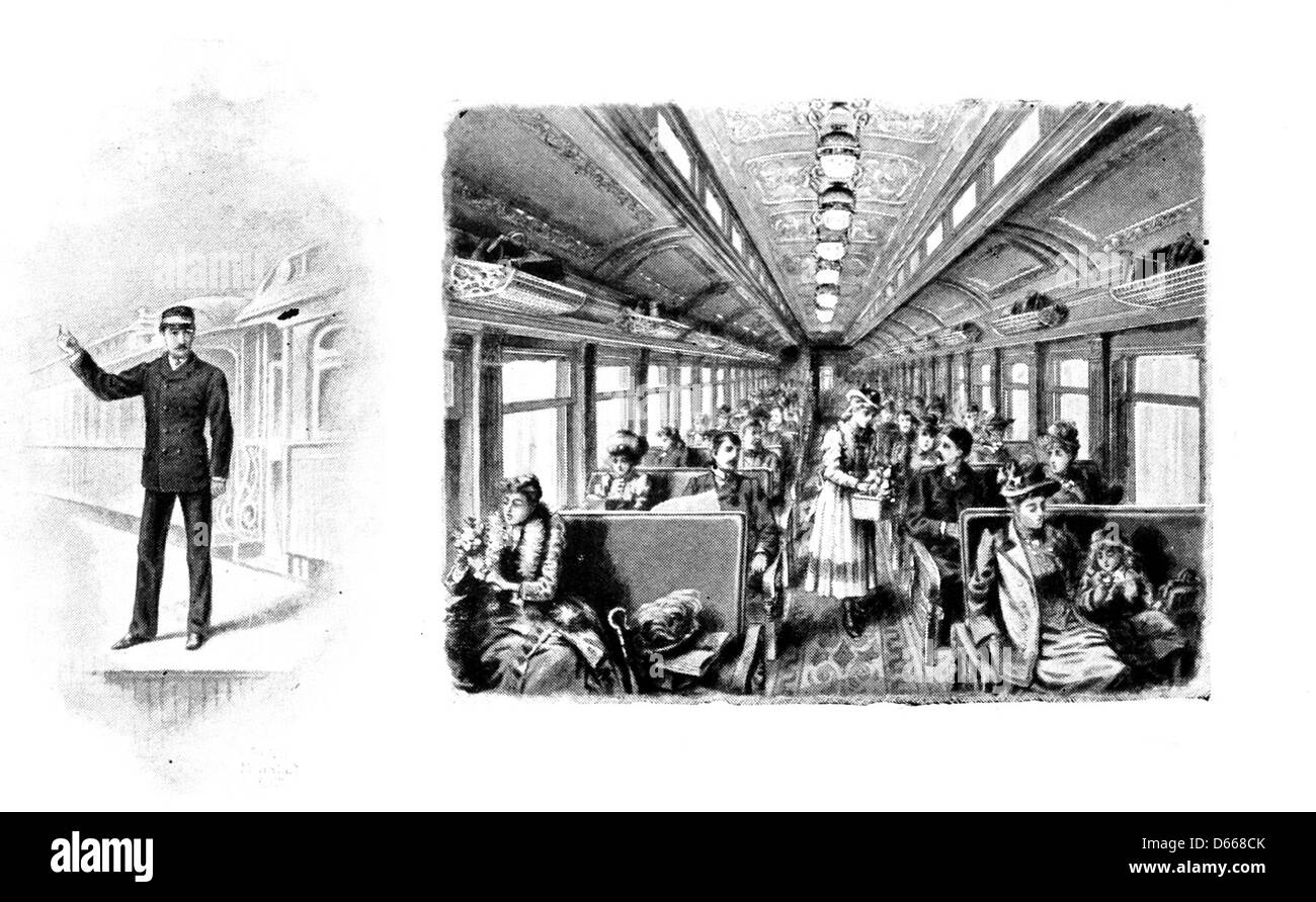 A photograph from the 1895 summer note-book capturing a train carriage ...