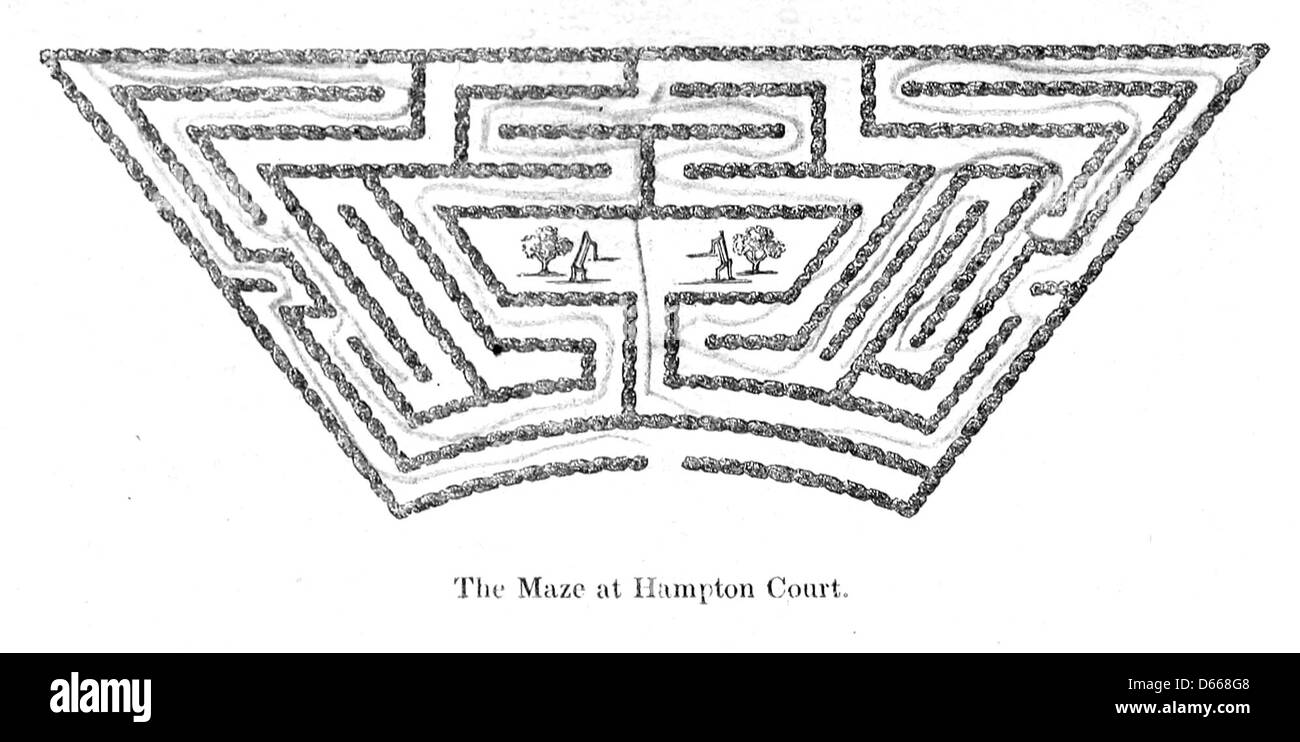 An 1839 guide to Hampton Court Palace and Gardens, featuring an ...