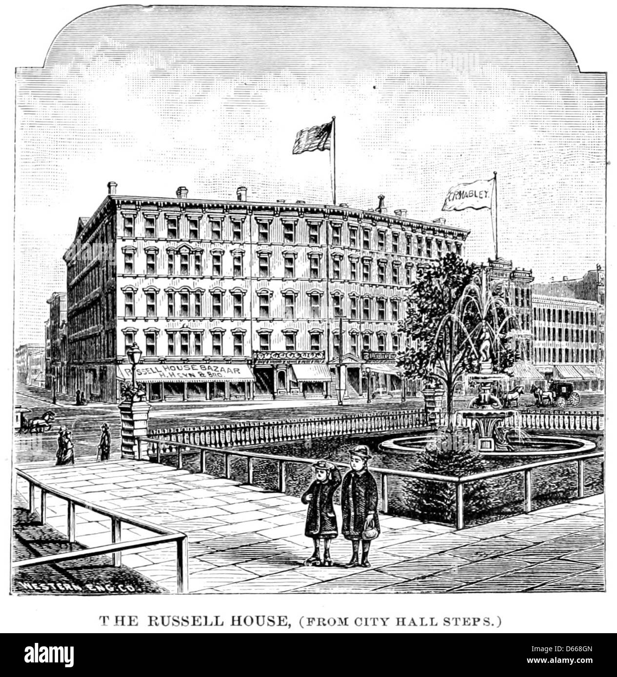 An 1879 image of Russell House in Detroit, showcasing a summer vacation ...