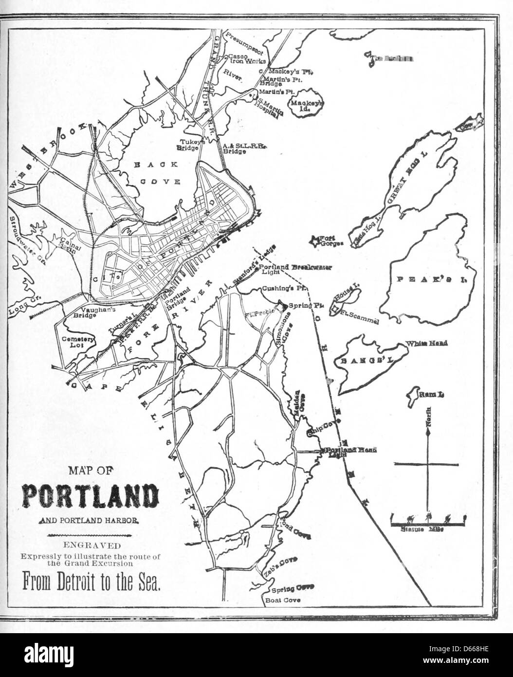A map from 1879 depicting the White Mountains region and the city of ...
