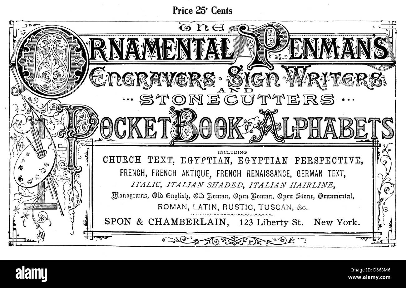 An instructional guide from 1911 on the system of easy lettering, aimed ...