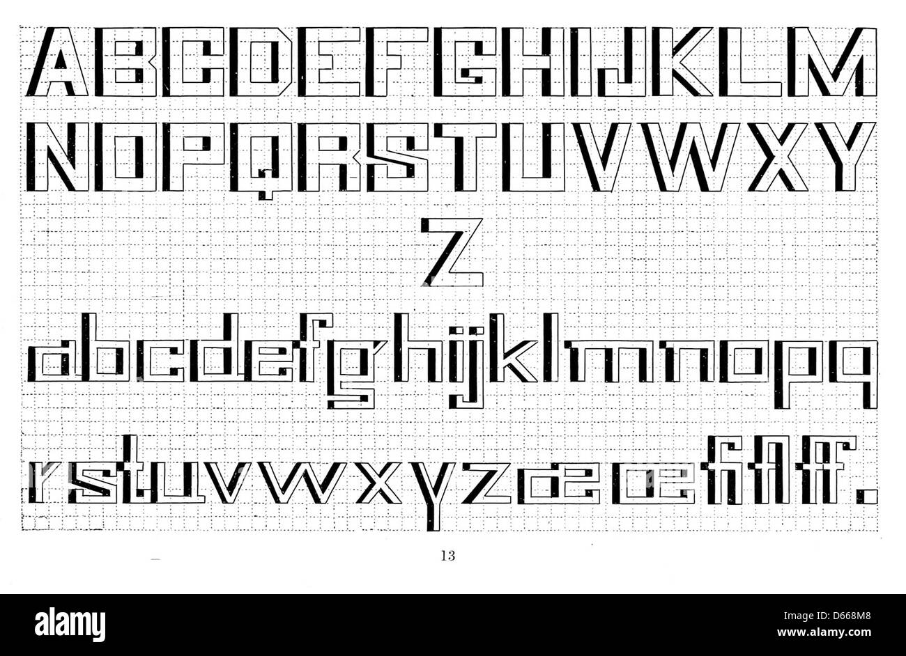 An instructional image from 'A System of Easy Lettering' (1911 ...