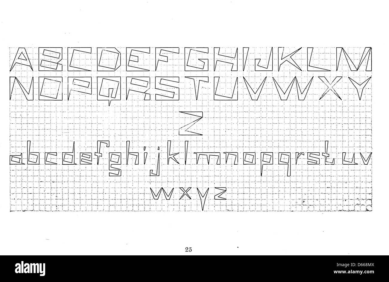 An 1911 illustration from 'A System of Easy Lettering,' showing ...