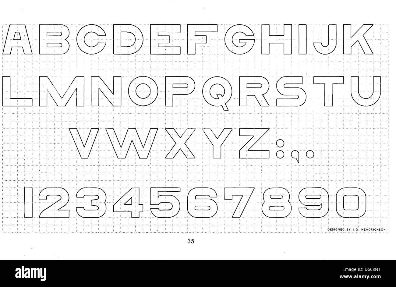 This 1911 illustration from 'A System of Easy Lettering' demonstrates ...