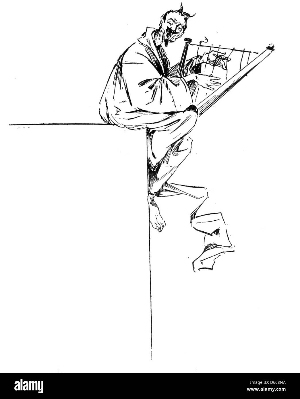 This 1894 illustration from 'A Tale of a Halo' shows Satan depicted ...