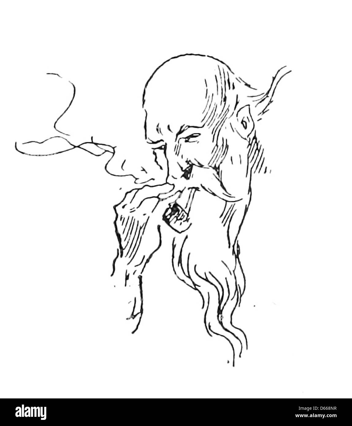 An illustration from 'A Tale of a Halo' (1894), showing St. Peter in a ...