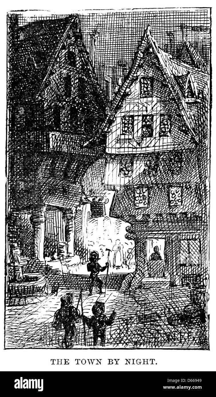 An illustration from the 1885 edition of 'A Tramp Abroad', showcasing a ...