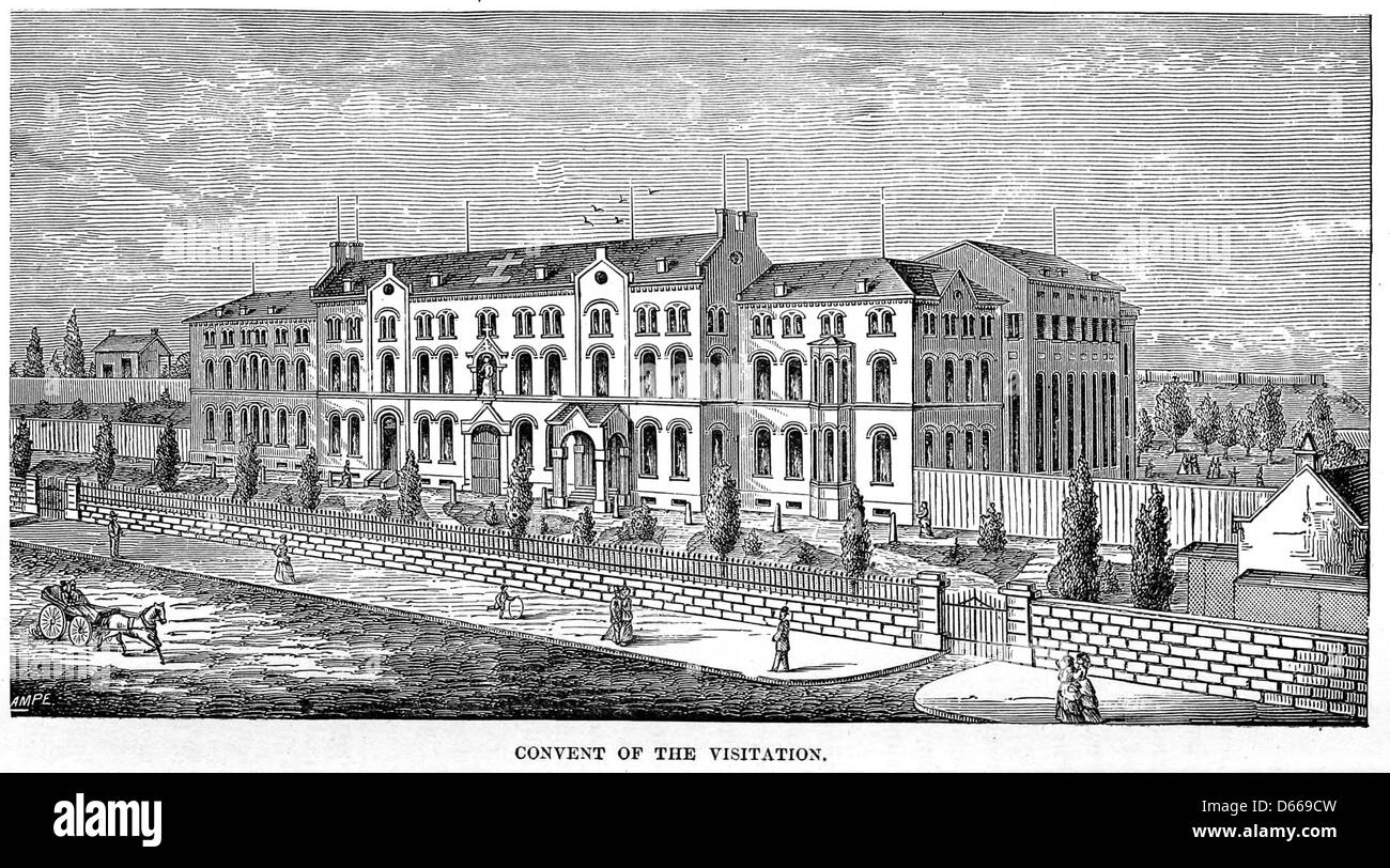 An 1878 illustration from 'A Tour of St. Louis' depicting the Convent ...