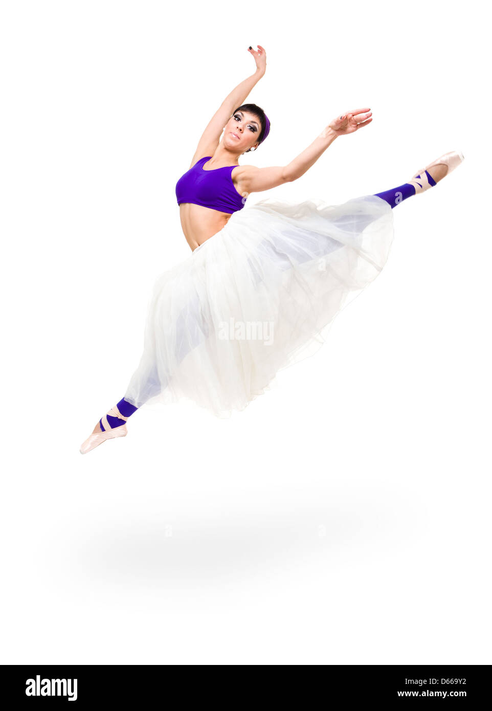 Full length of young ballerina jumping Stock Photo - Alamy