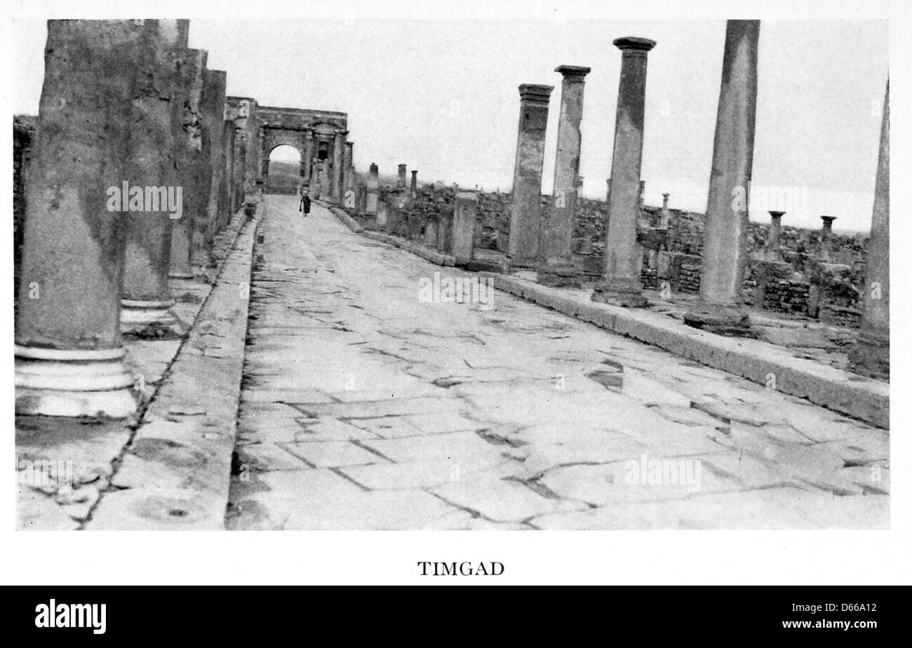 This 1918 image highlights the ancient ruins of Timgad, located in ...