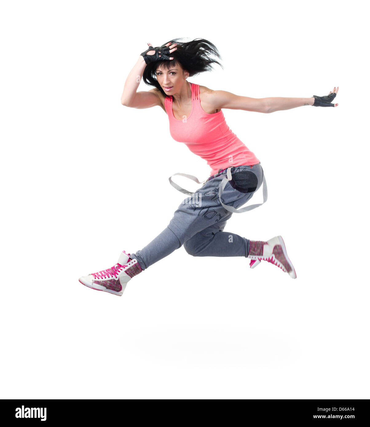 modern style dancer jumping on white background Stock Photo - Alamy