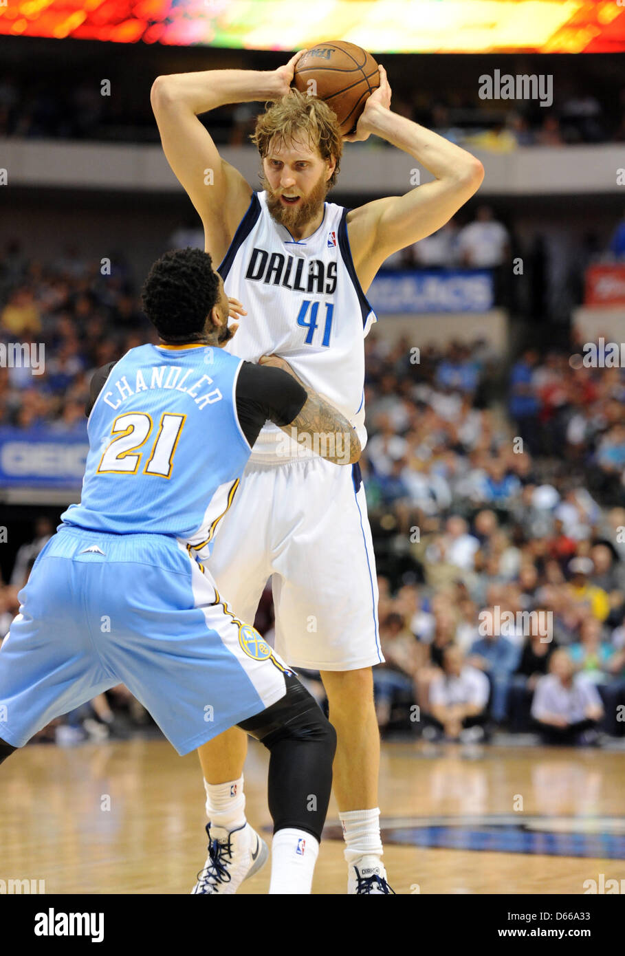 Dallas, TX, USA. Apr 12, 2013: Dallas Mavericks power forward Dirk ...