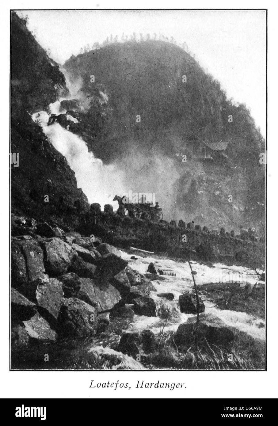 This 1910 photograph shows the Hardanger region in Norway, capturing ...