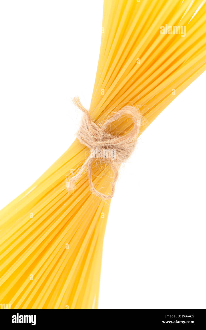 Spaghetti close-up isolated on white background (with space for text ...