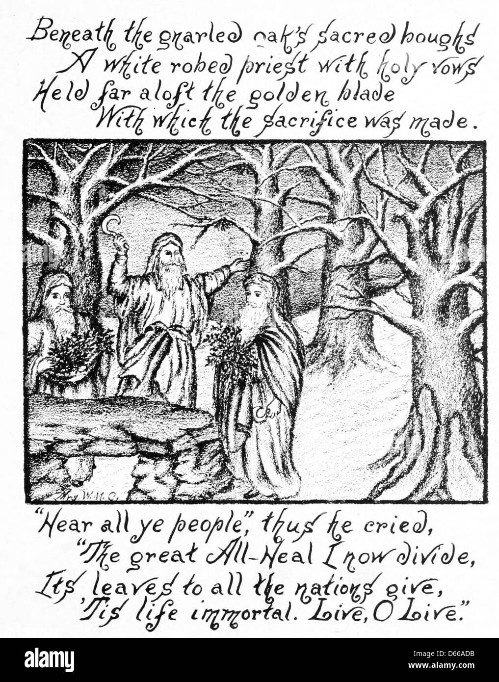 An illustration from 'A Vision of the Mistletoe' (1888), depicting a ...