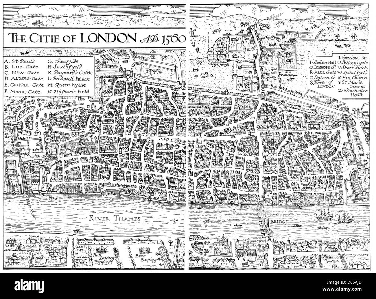 1560 map london hi-res stock photography and images - Alamy